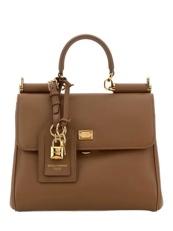 Dolce & Gabbana My Sicily Leather Handbag - Camel