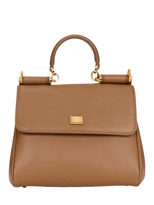 Dolce & Gabbana My Sicily Leather Handbag - Camel