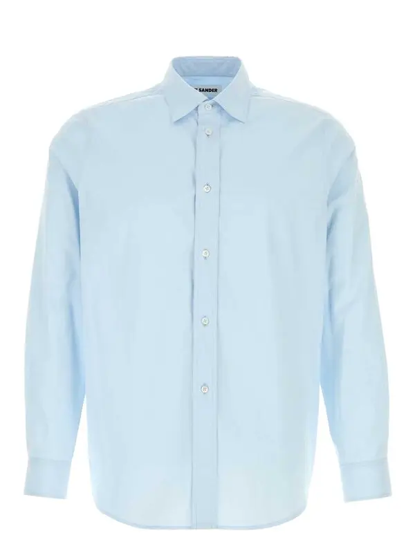 JIL SANDER Poplin Shirt In 100% Cotton - Light Blue