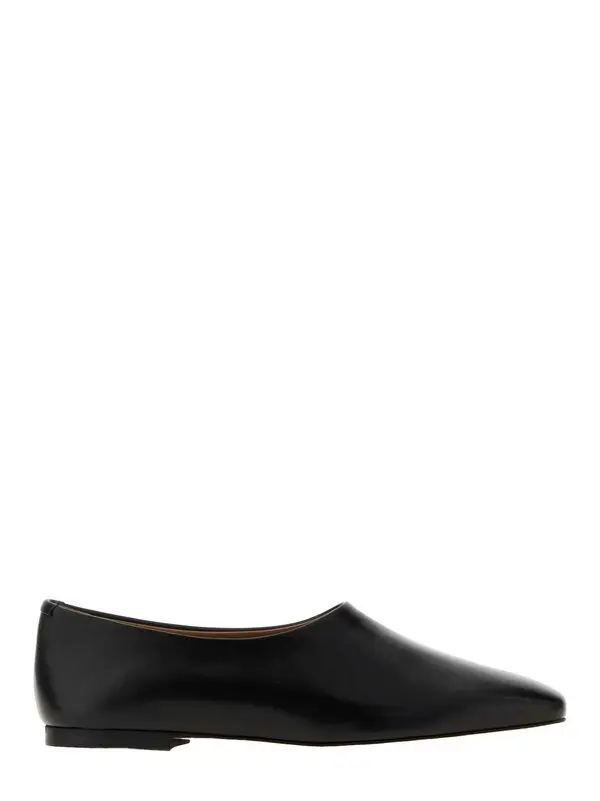 JIL SANDER Leather Ballerinas - Black