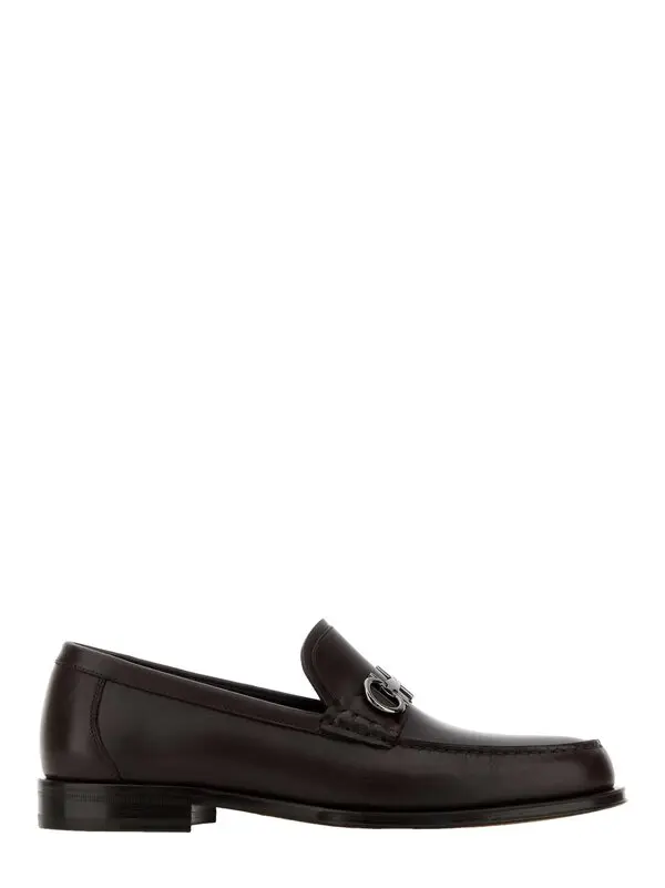FERRAGAMO Teatro Leather Loafers - Brown
