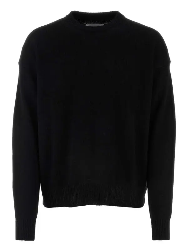 JIL SANDER 100% Cashmere Crew Neck Sweater - Black