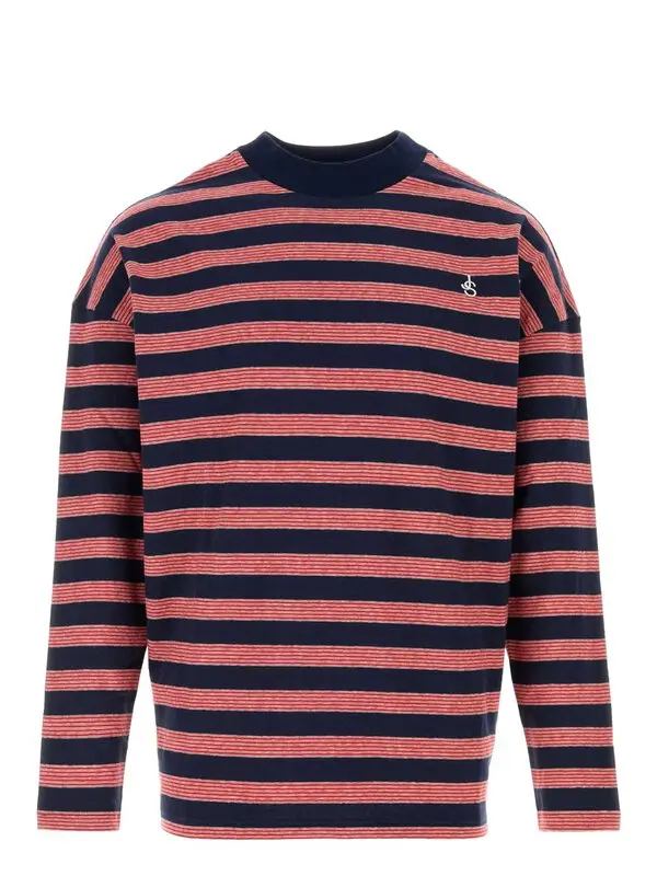 JIL SANDER Embroidered Striped Cotton T-shirt For - Stripped
