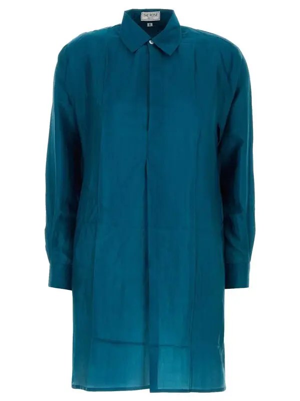 THE ROSE IBIZA Silk Shirt Dress - Blue