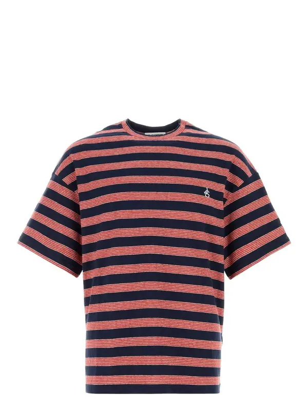 JIL SANDER Embroidered Cotton T-shirt For - Stripped