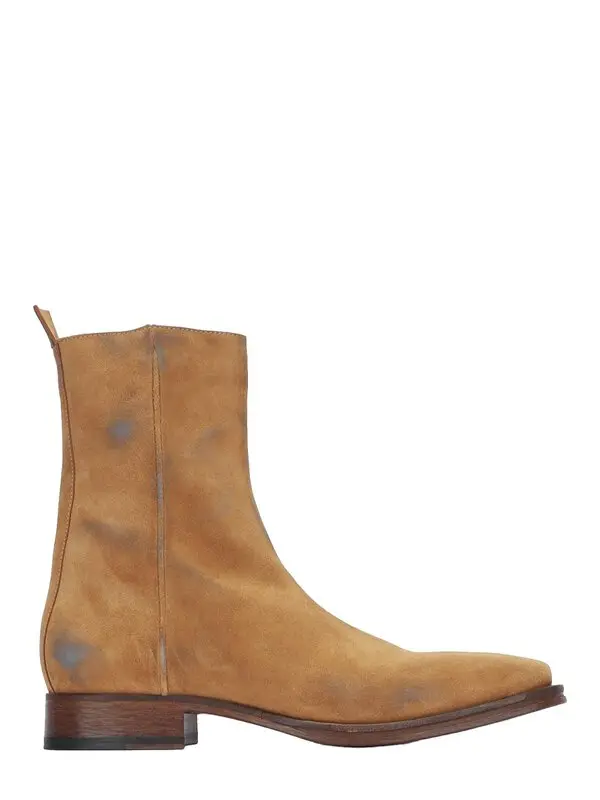 Acne Studios Leather Zip Up Boots - Sandbeige