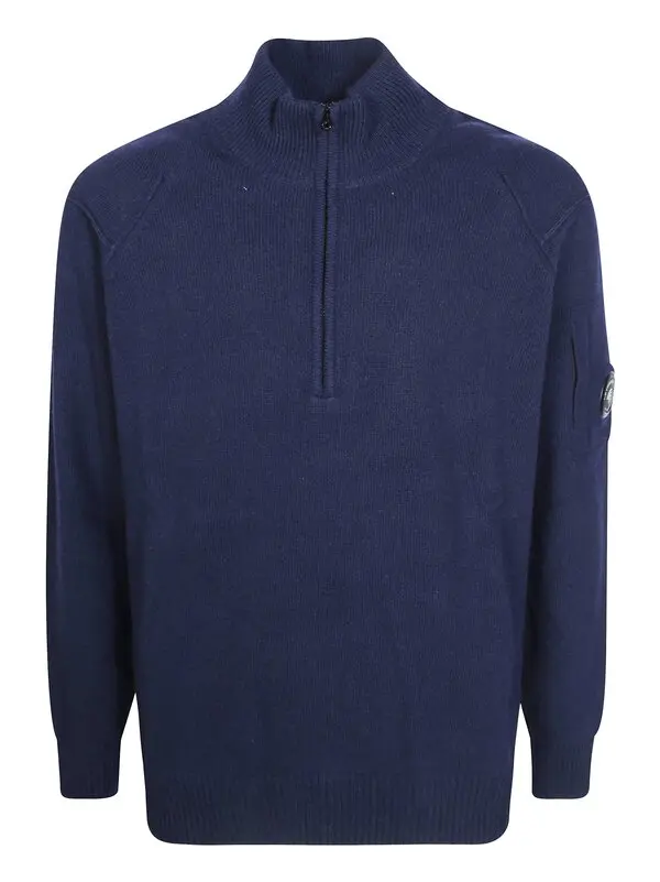 C.P. COMPANY Lambswool Grs Half-zip Sweater - Rosso
