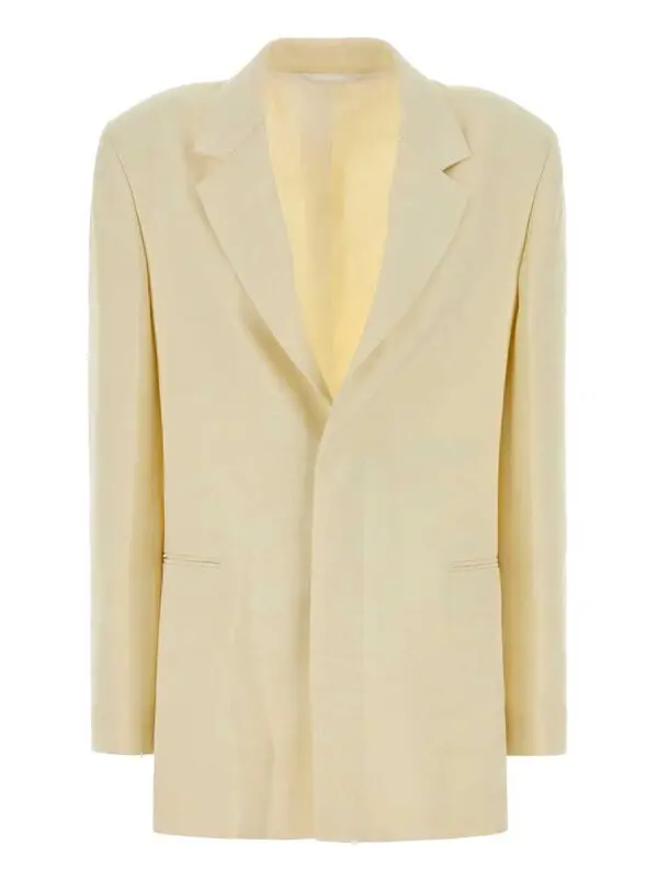 Carven Viscose Blend Blazer With Cotton Lining - Yellow