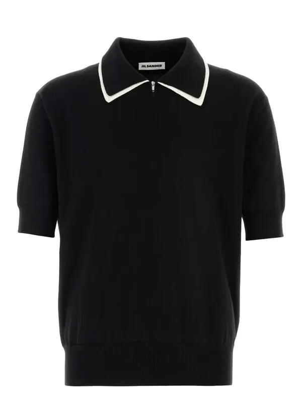 JIL SANDER Cotton Polo Shirt - Black