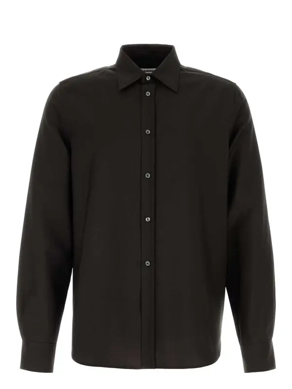JIL SANDER Wool-mohair Blend Shirt - Brown
