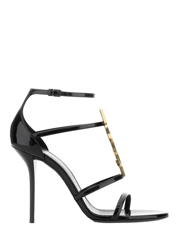 Saint Laurent Cassandra Leather Sandals With 10 Cm Stiletto Heel - Black