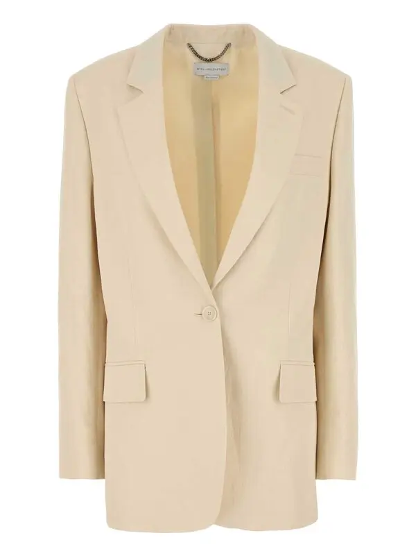 Stella McCartney Single Breasted Viscose-linen Blazer - White