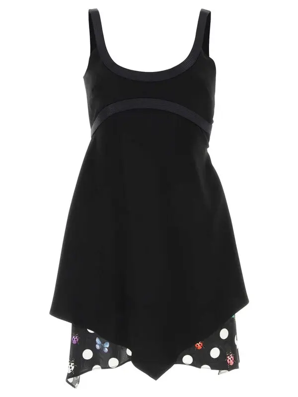 Versace Acetate-blend Mini Dress With Silk Lining - Black