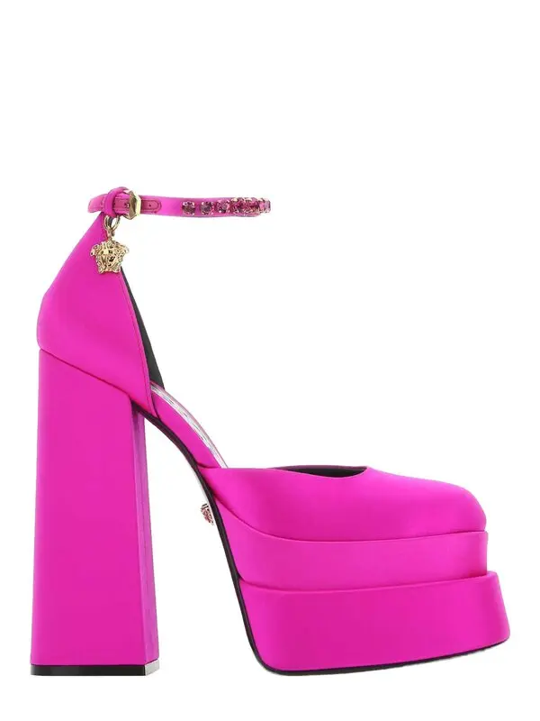 Versace Medusa Aevitas Satin Platform Pumps - Pink