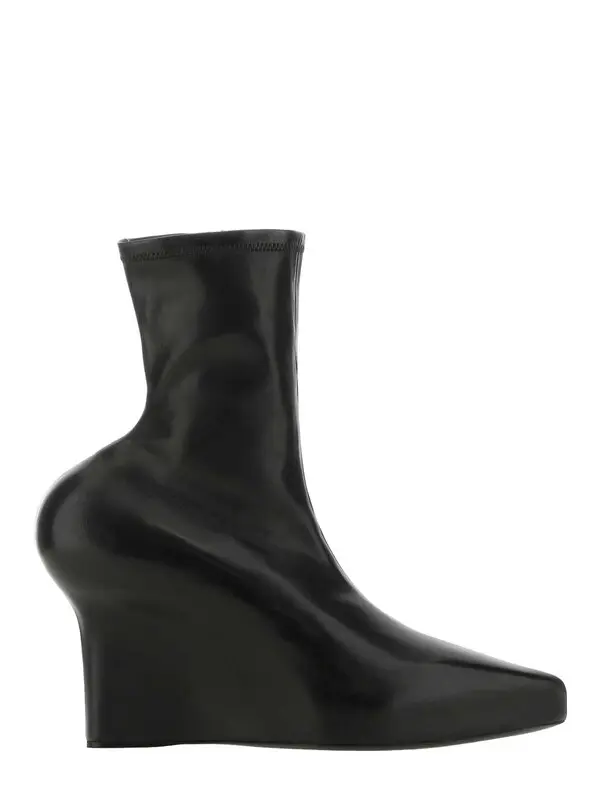 Givenchy Nappa Leather Wedge Ankle Boots - Black