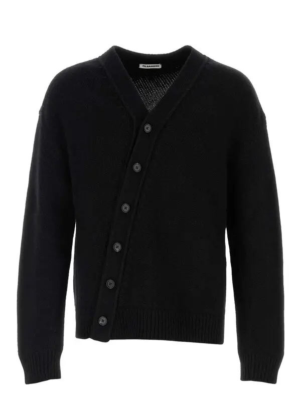 JIL SANDER Wool-cashmere Blend Cardigan - Black
