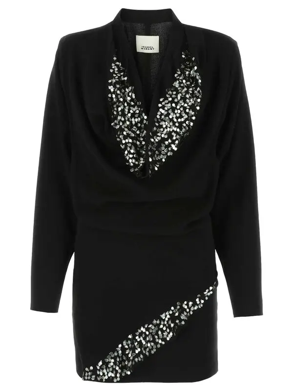 Isabel Marant Étoile Lazeli Sequin Embellished Mini Dress - Black