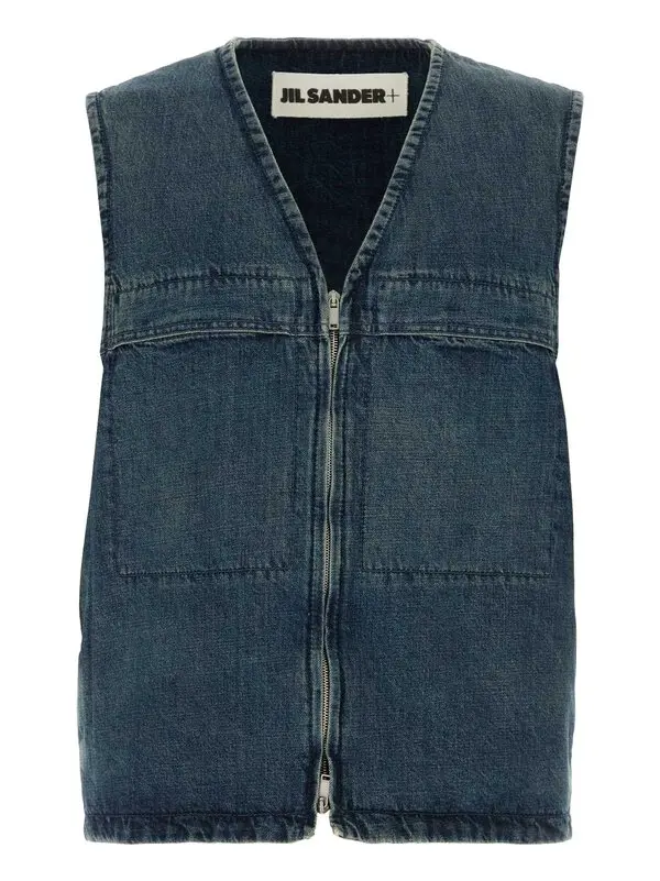 JIL SANDER Denim Vest - Blue