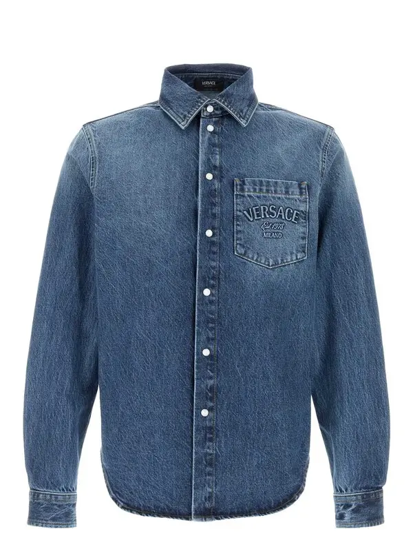 Versace Italian Denim Shirt - Light Blue