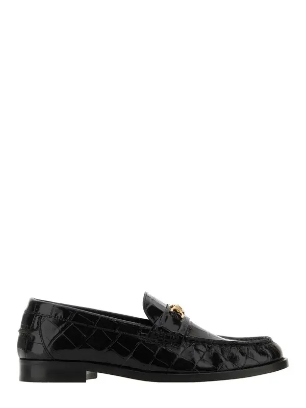 Versace Medusa 95 Leather Loafers - Black