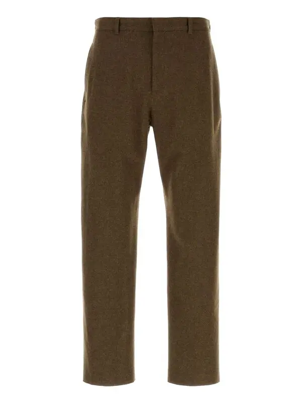 JIL SANDER Felt Wool Tailored Trousers - Brown