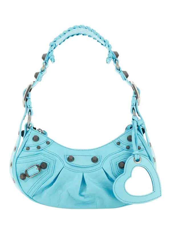 Balenciaga Cagole Xs Mini Nappa Leather Shoulder Handbag - Light Blue