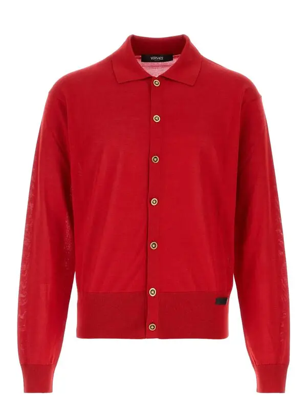 Versace Blend Knit Cardigan - Red