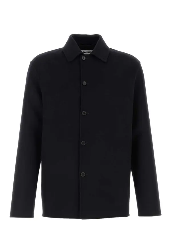 JIL SANDER Virgin Wool & Cashmere Shirt - Blue