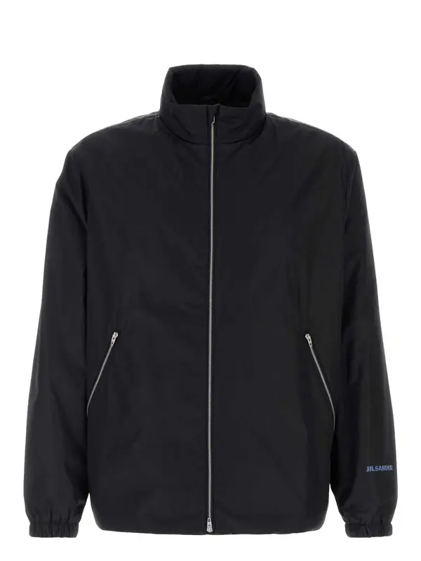 JIL SANDER Zip-up Polyester Jacket With Stand Collar - Blue