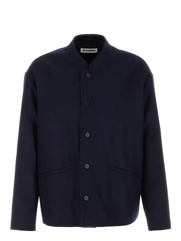 JIL SANDER Virgin Wool Jacket With Viscose Lining - Blue
