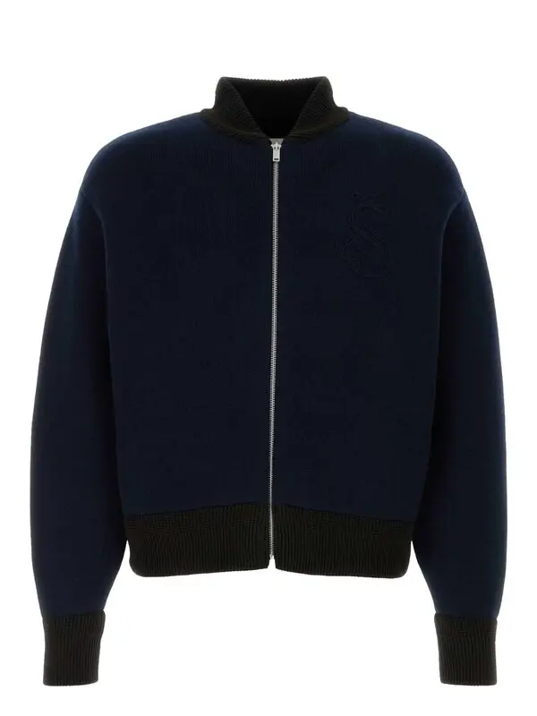 JIL SANDER Zip Up Wool-blend Cardigan - Blue