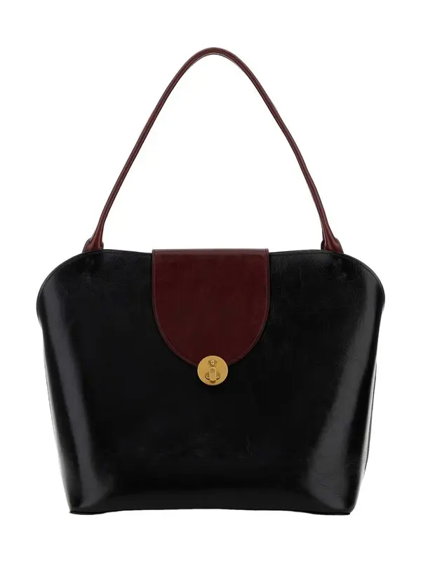 Versace Leather Top Handle Handbag - Black