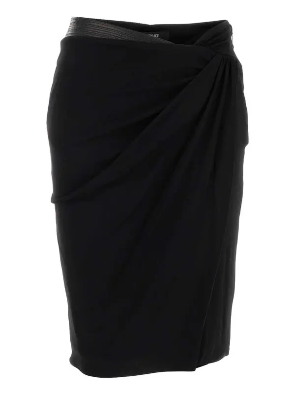 Versace Stretch Viscose Mini Skirt With Contrast Lining - Black