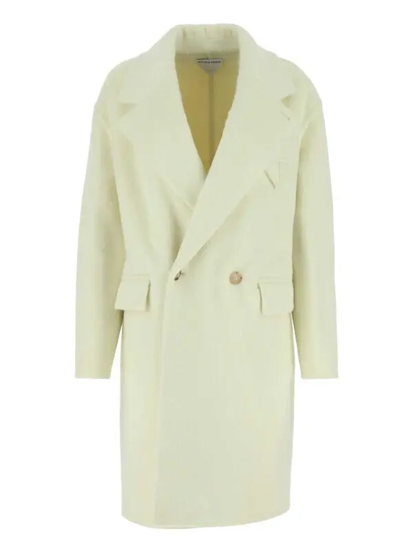 Bottega Veneta Double Breasted Alpaca And Mohair Blend Jacket - White