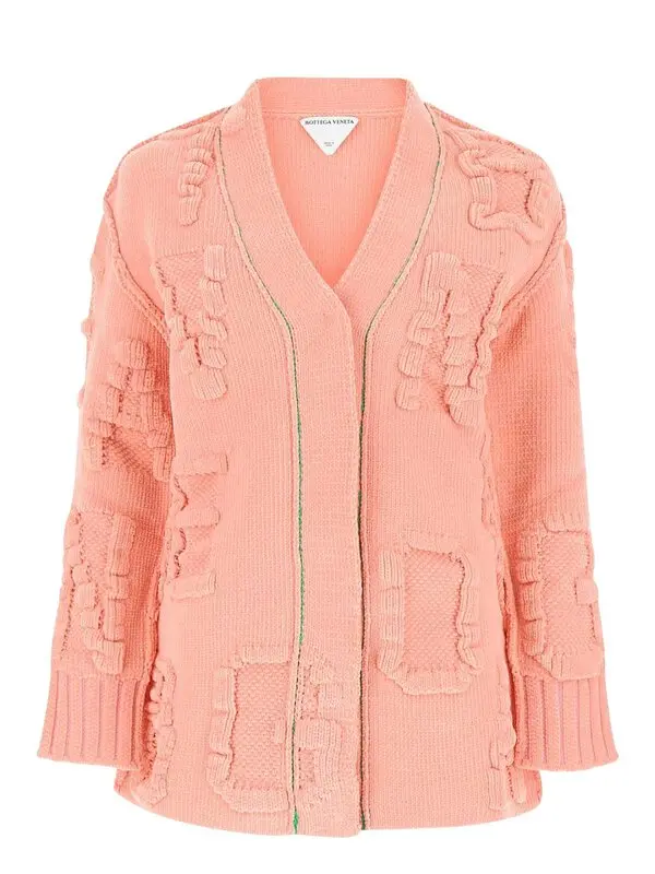 Bottega Veneta Chenille Knit Cardigan - Pink