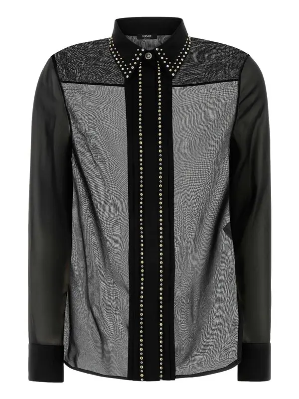 Versace Versatile Silk Button-up Shirt - Black