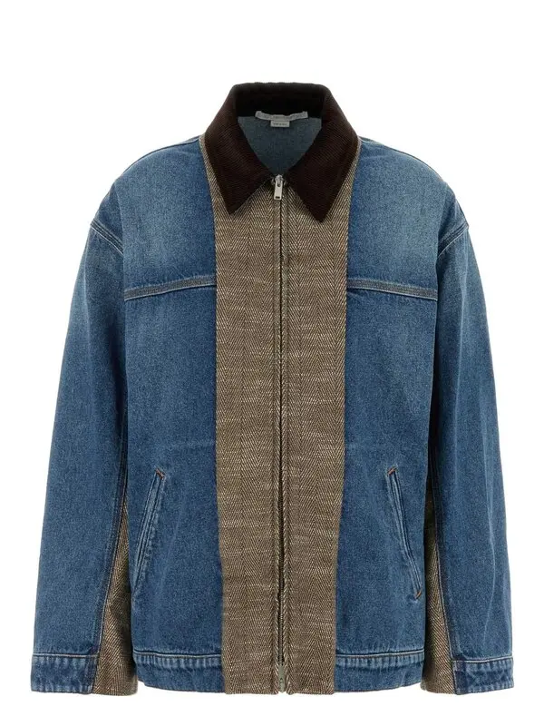 Stella McCartney Denim Jacket With Corduroy Collar - Light Blue