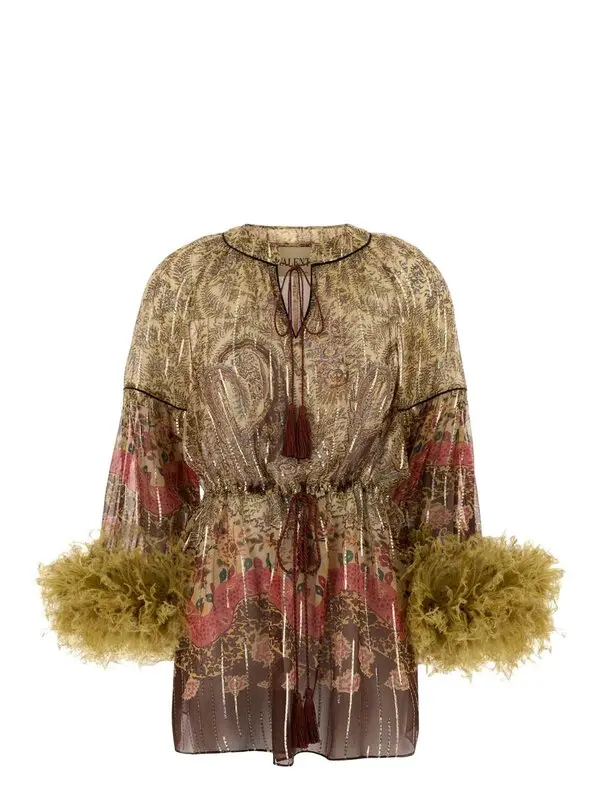 Valentino Garavani Silk Blouse With Tassel Detail - Printed