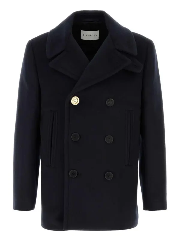 Givenchy Midnight Virgin Wool Double Breasted Jacket - Blue