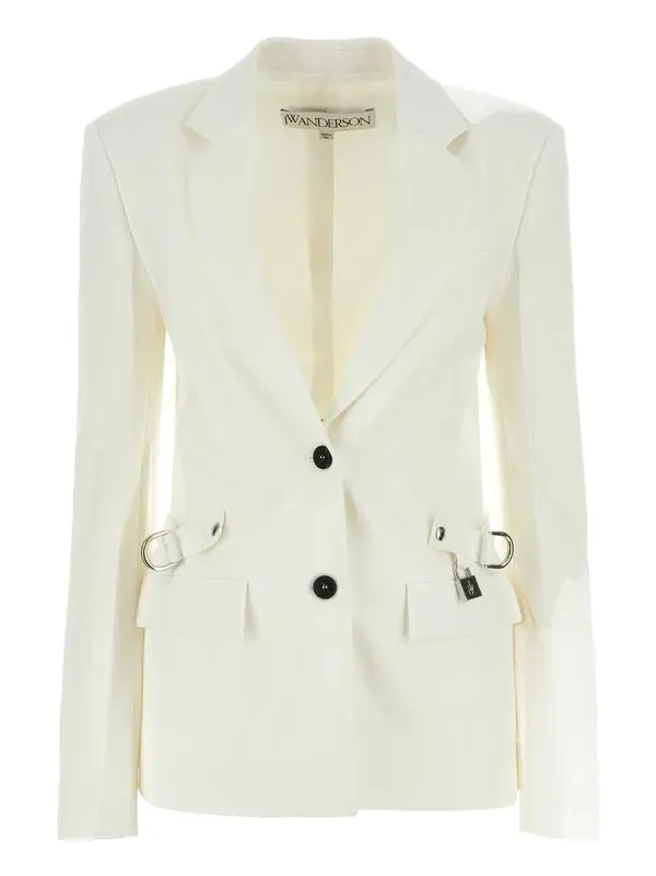 JW Anderson Stretch Wool-blend Blazer - White