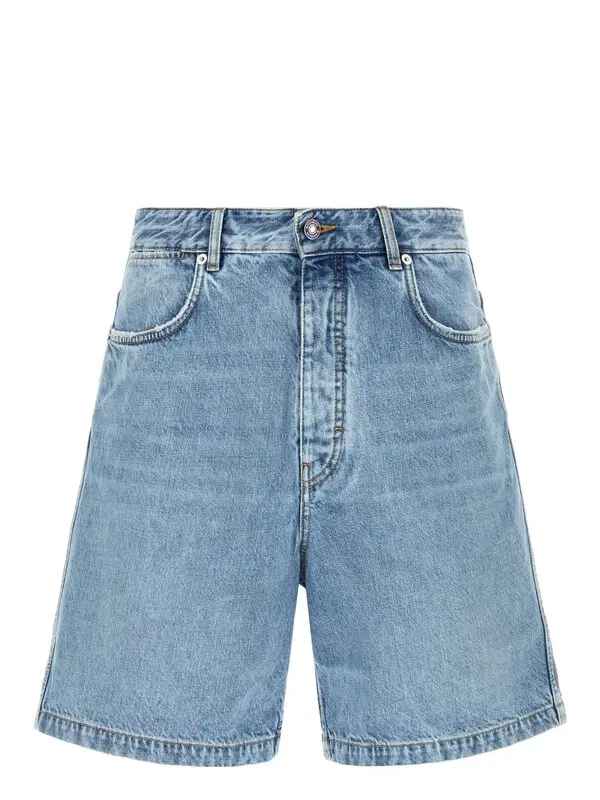 Givenchy Cotton Denim Bermuda Shorts - Blue
