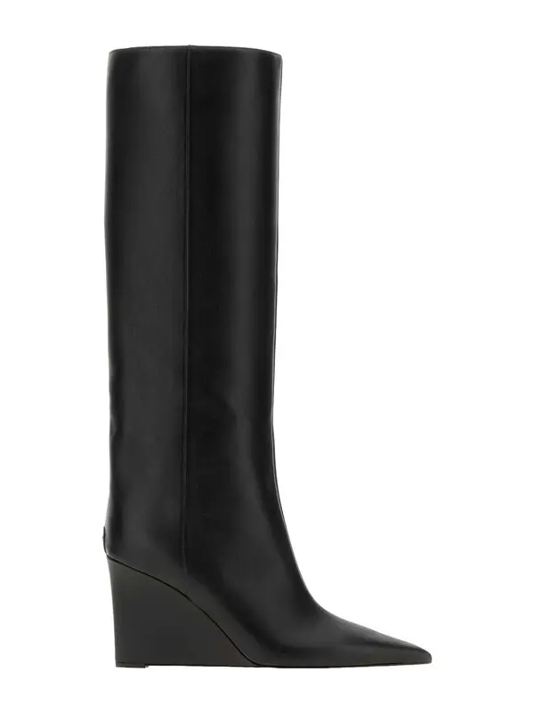 JIMMY CHOO Blake Leather Wedge Boots - Black
