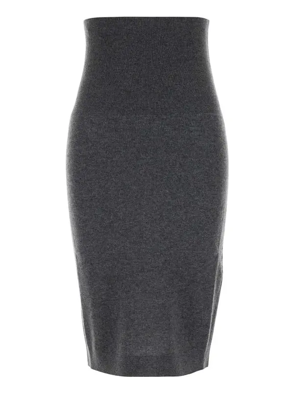Stella McCartney Virgin Wool Midi Skirt - Grey