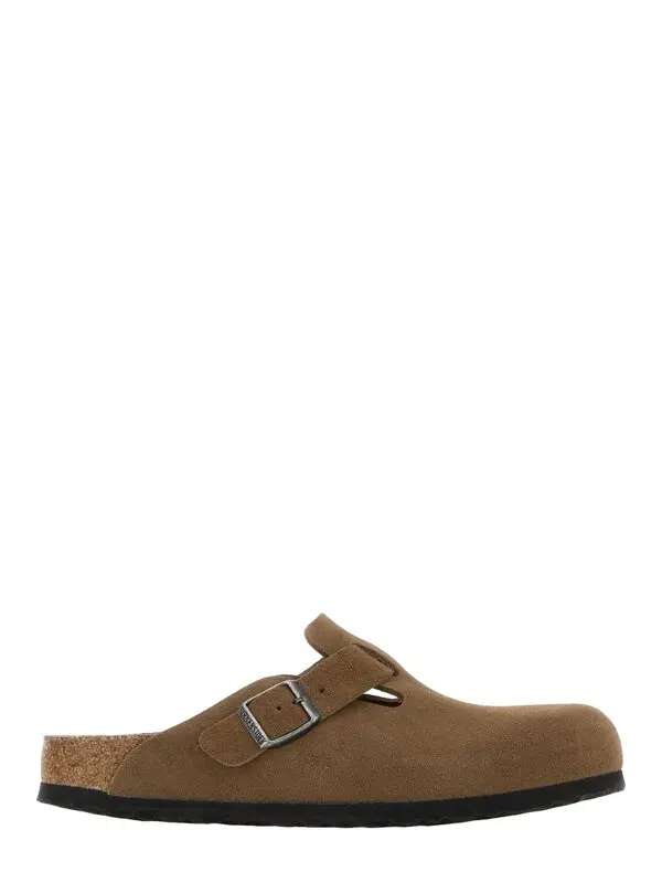 BIRKENSTOCK Suede Boston Slip-on Slippers - Brown