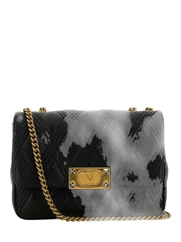 Valentino Garavani Medium Quilted Nappa Leather Shoulder Handbag - Black