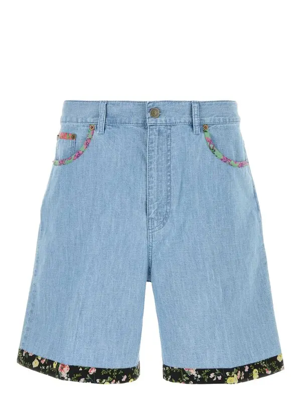 Valentino Garavani Relaxed Fit Denim Bermuda Shorts - Blue