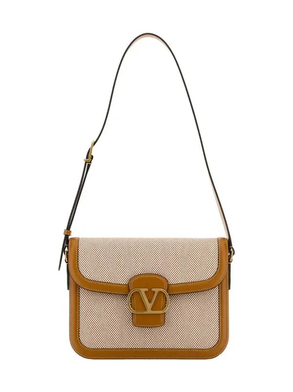 Valentino Garavani 9to5 Two-tone Canvas And Leather Shoulder Handbag - Multicoloured