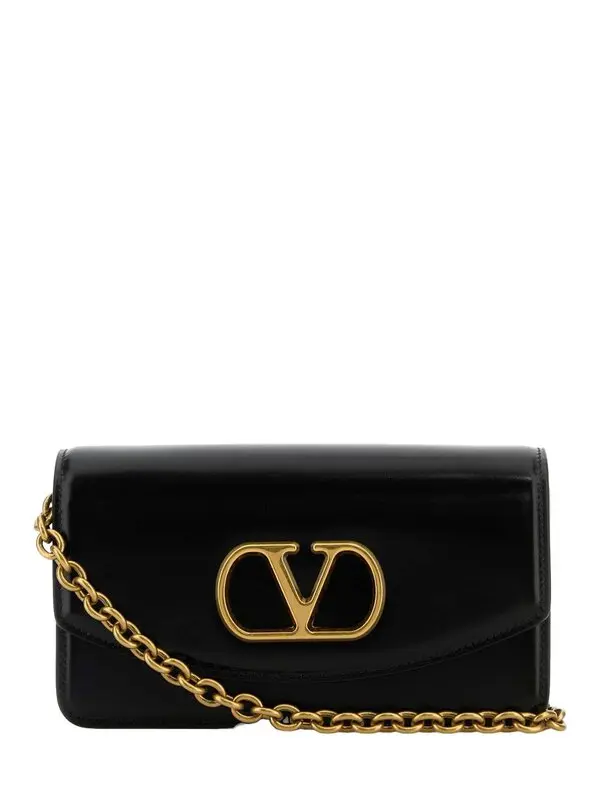 Valentino Garavani Vlogo Signature Leather Mini Bag - Black