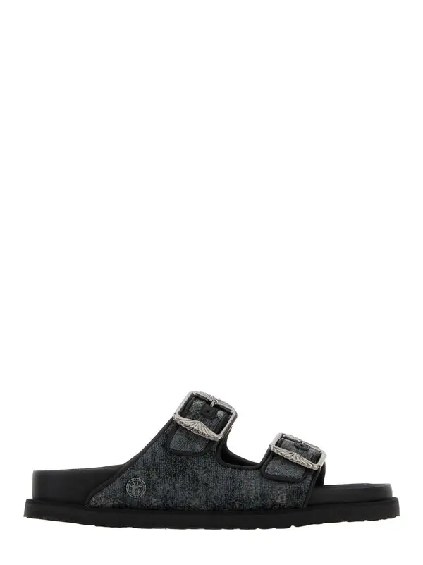 BIRKENSTOCK 1774 X BECOMES BERLIN Arizona Velvet Slip-on Slippers With Contrast Piping - Multicoloured