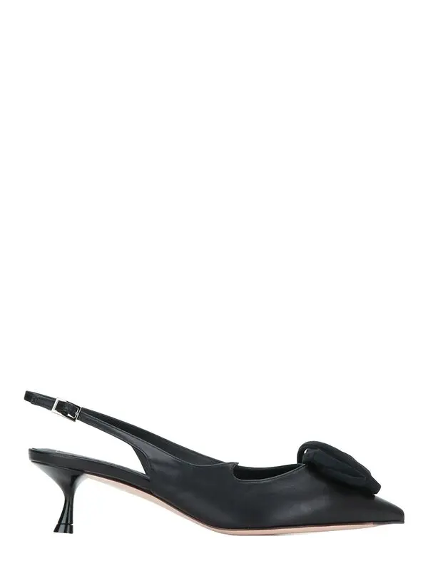 ROGER VIVIER Slingback Pumps With Rose Detailing - Nero